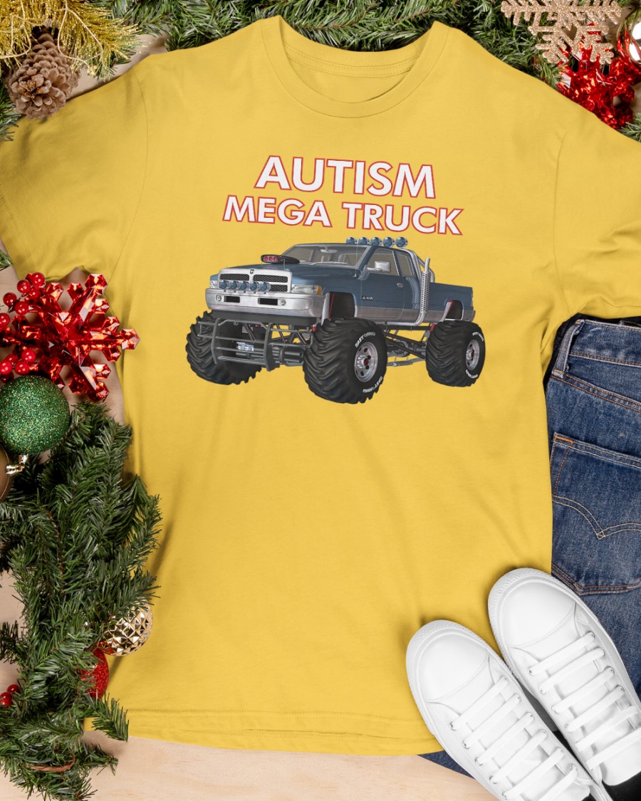 Autism Mega Truck Shirt Monster Truck - Tiotee